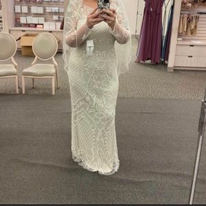 Db Studio | Dresses | Db Studio All Over Scroll Bead Illusion Long ...